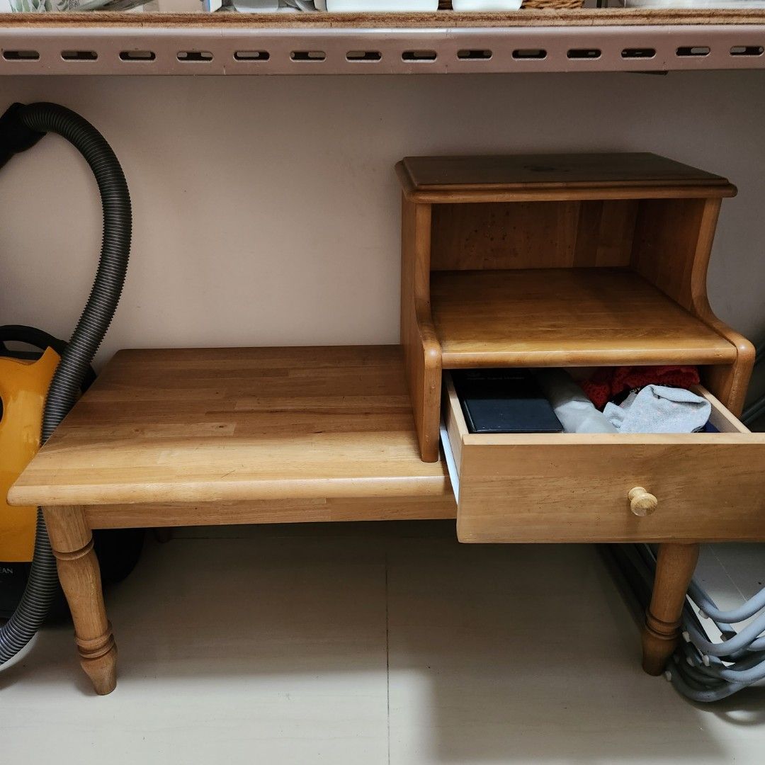 Stool with drawer and shelf, Furniture & Home Living, Furniture ...