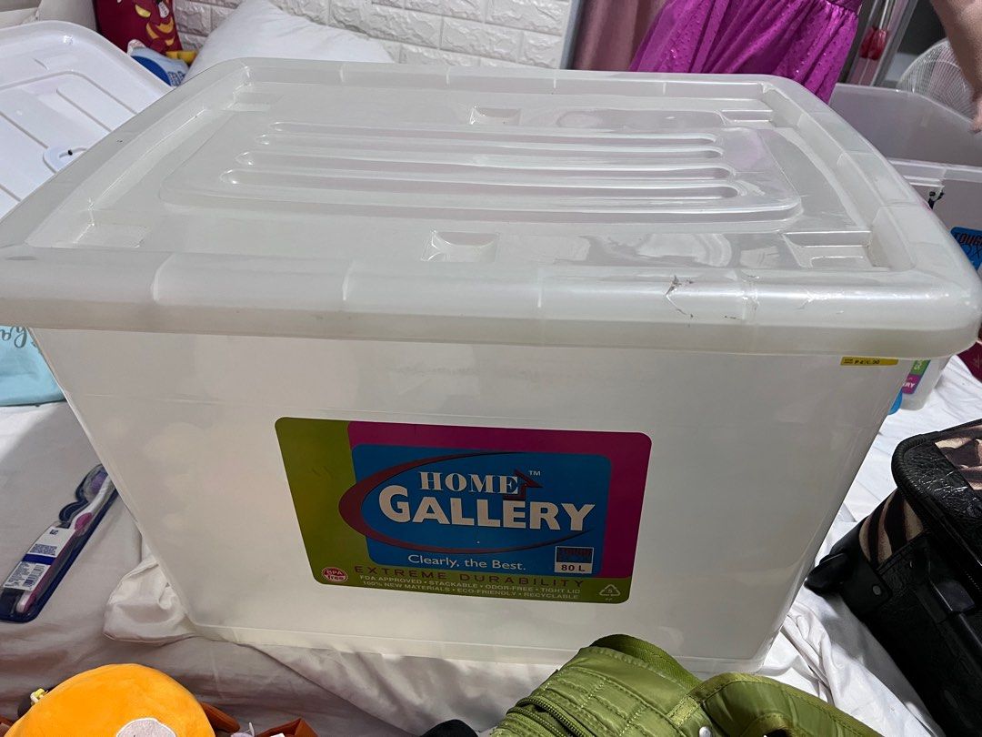 Storage mega box 80L clear, Furniture & Home Living, Home Improvement ...