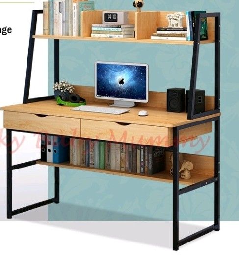 Storage Study Table with 2 drawers, Furniture & Home Living, Furniture ...