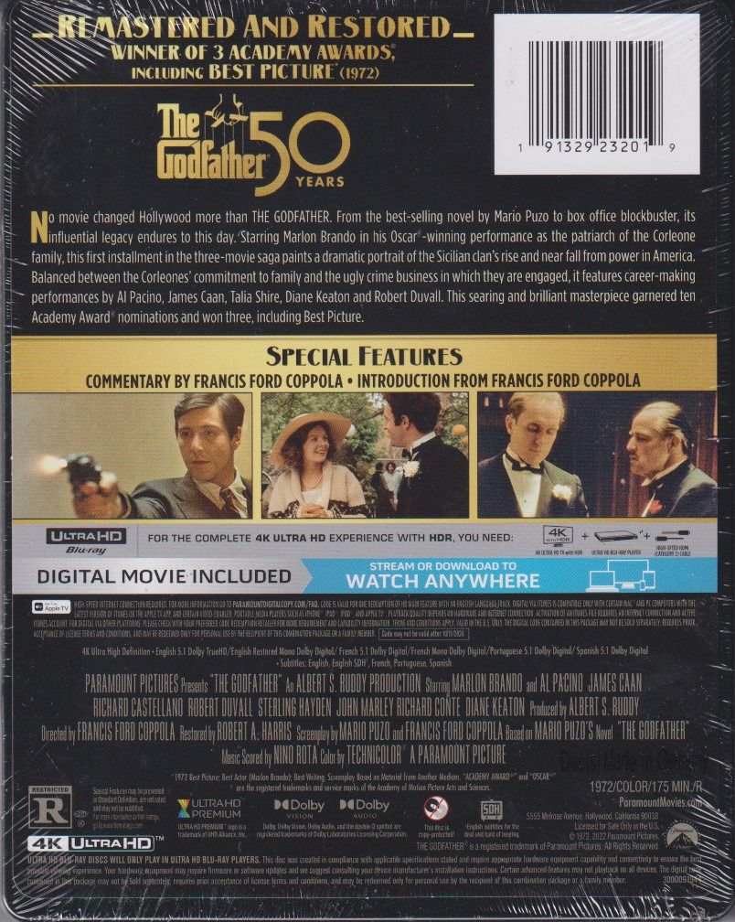 The Godfather Limited Edition Trilogy Set Steelbook 4K, Hobbies & Toys ...