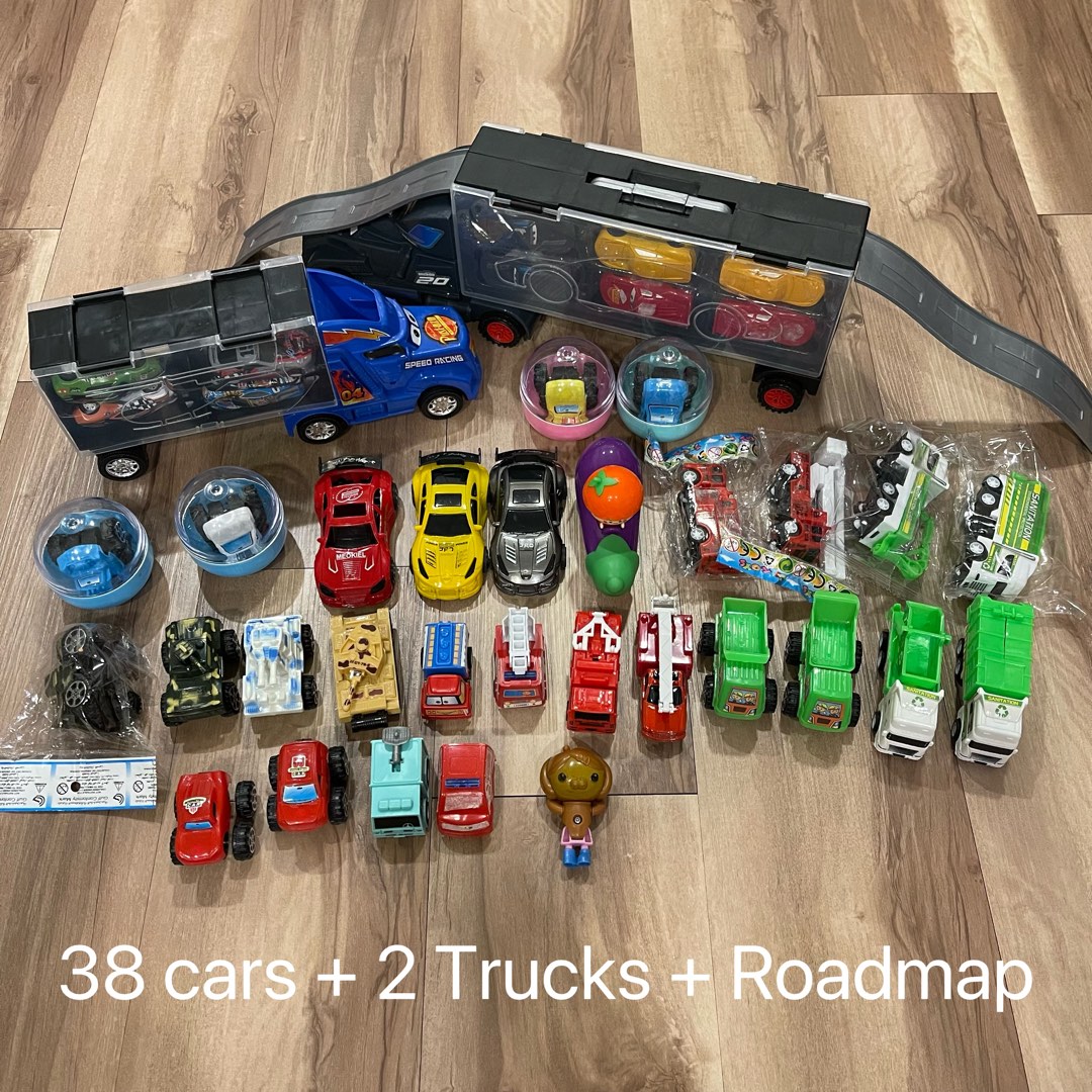 Toy Cars & Road Map Bundle, Hobbies & Toys, Toys & Games on Carousell