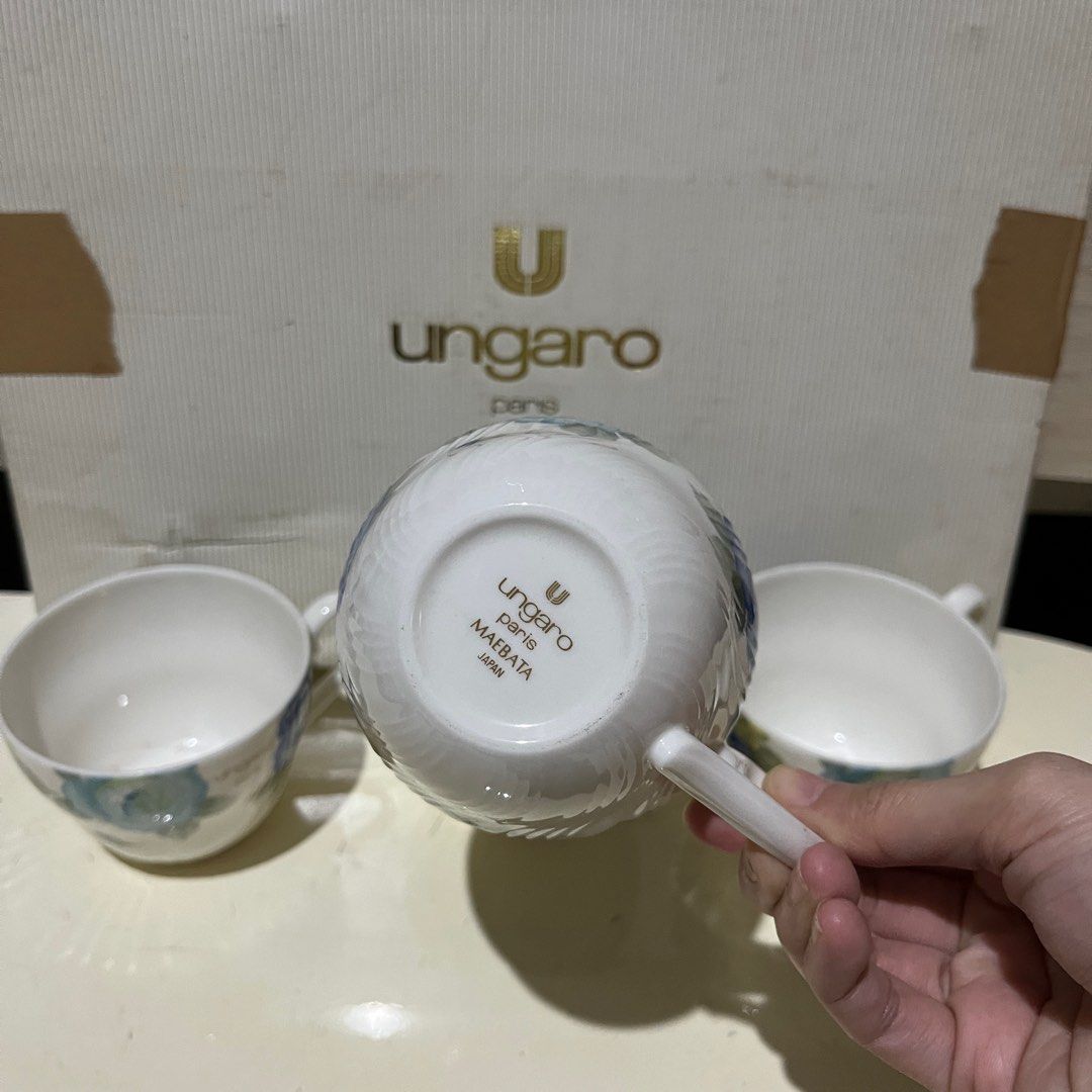 Ungaro Blue teacup only set of 4, Furniture & Home Living, Kitchenware ...