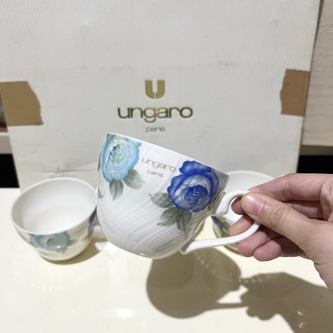 Ungaro Blue teacup only set of 4, Furniture & Home Living, Kitchenware ...