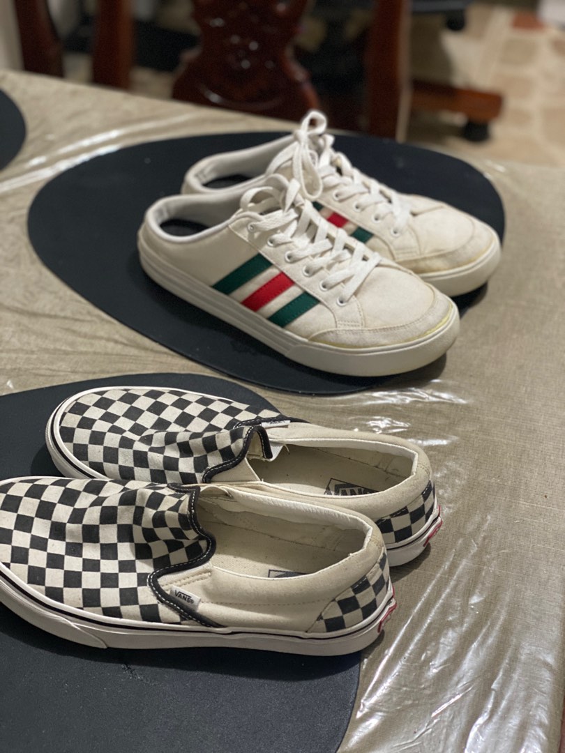 Vans Checkerboard Slip On & Adidas Mule, Men's Fashion, Footwear ...