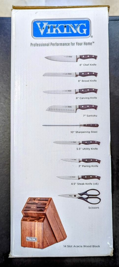 Viking Professional 15 Piece Cutlery / Knife Set with Wood Block ...