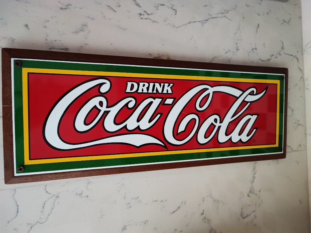 Vintage Collectible 80s Retro Enamel Coca Cola Signboard Coke Signboard ...