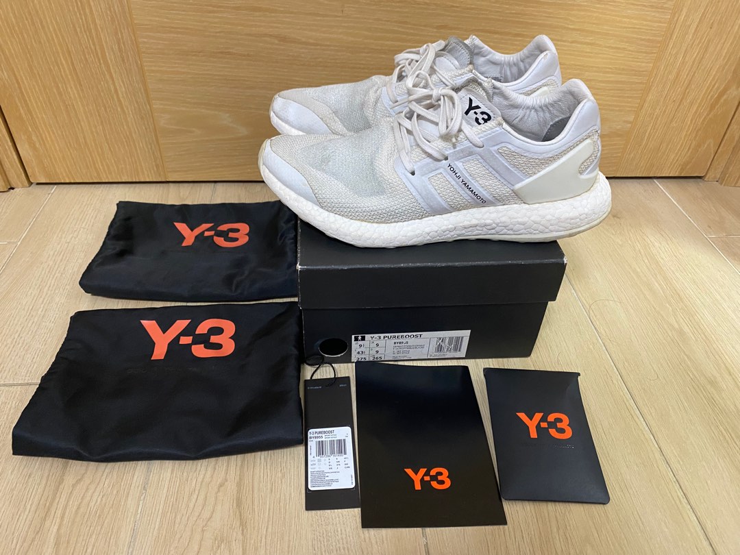 Y3, Y-3 pureboost BY8955 triple white, US9.5, UK9, EU43.1/3, 男裝, 鞋, 波鞋 - Carousell