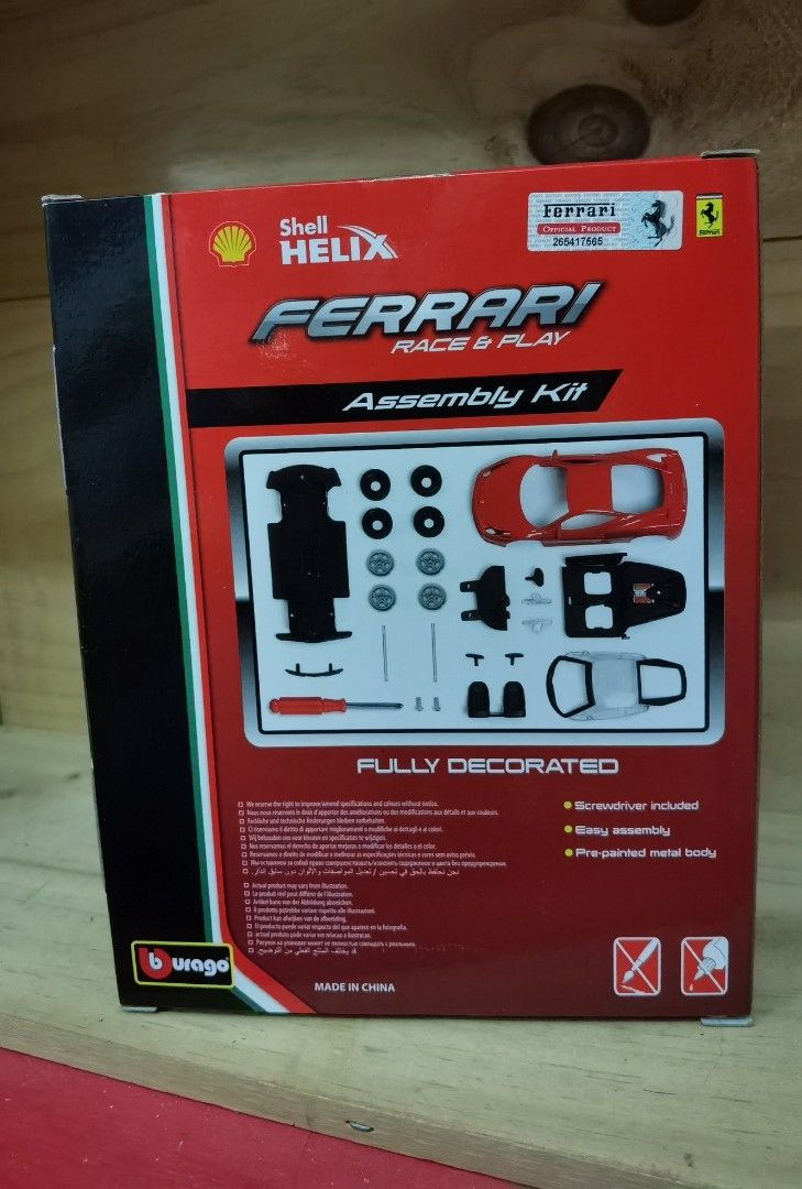 1/43 Shell Helix Ferrari Race & Play Assembly Kit Series, Hobbies ...