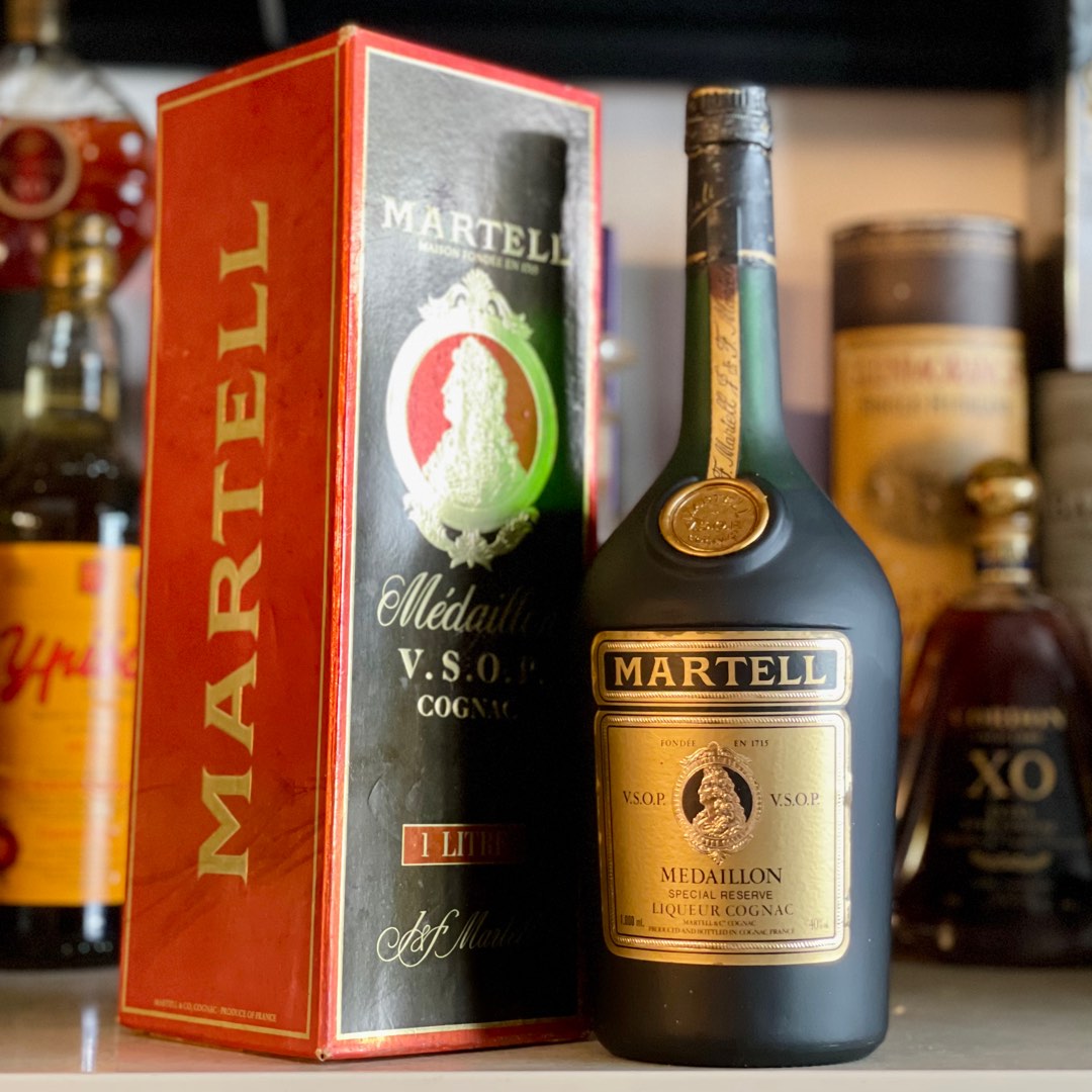 1L Martell VSOP Vintage cognac sign of leader green 1980s w box 1000ml ...