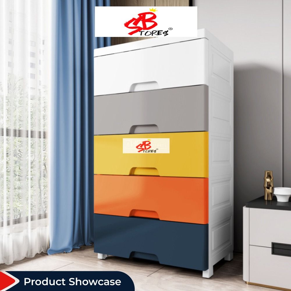 5 Layers Plastic Drawer Storage Cabinet, Furniture & Home Living ...