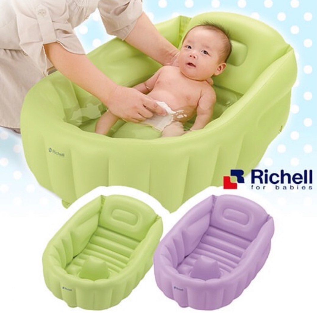 [現貨] 日本Richell 嬰兒充氣浴盆 #充氣浴盆 #充氣浴盤 #浴盤 #浴盆 #bb浴盆 #bb浴盤 #bb沖涼盆 #bb旅行 #bb旅行必備 #bb去旅行 #旅行浴盤, 兒童＆孕婦用品 ...