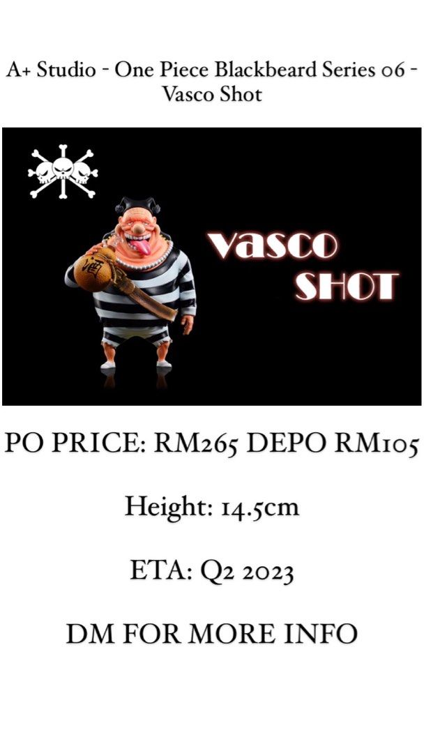 A+ Studio - One Piece Blackbeard Series 06 - Vasco Shot, Hobbies & Toys ...