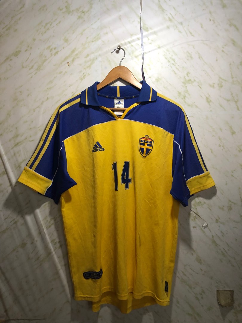 Adidas Vintage Football Kit - Sweden Home 2000s, Men's Fashion, Tops ...