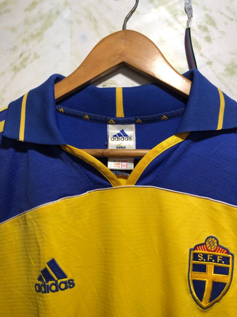 Adidas Vintage Football Kit - Sweden Home 2000s, Men's Fashion, Tops ...