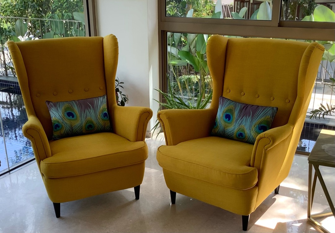 Armchair IKEA STRANDMON Wing Back Chair x 2, Furniture & Home Living ...