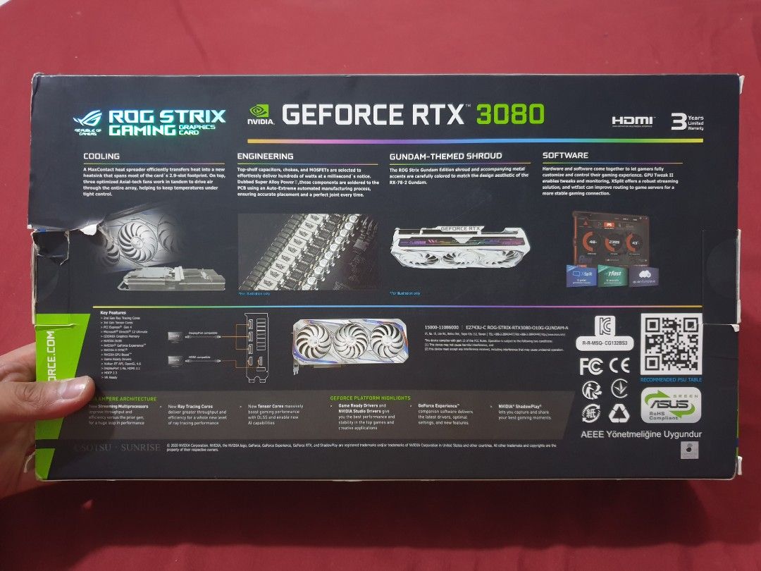 Asus ROG RTX 3080 10GB - GUNDAM EDITION!!!, Computers & Tech, Parts ...