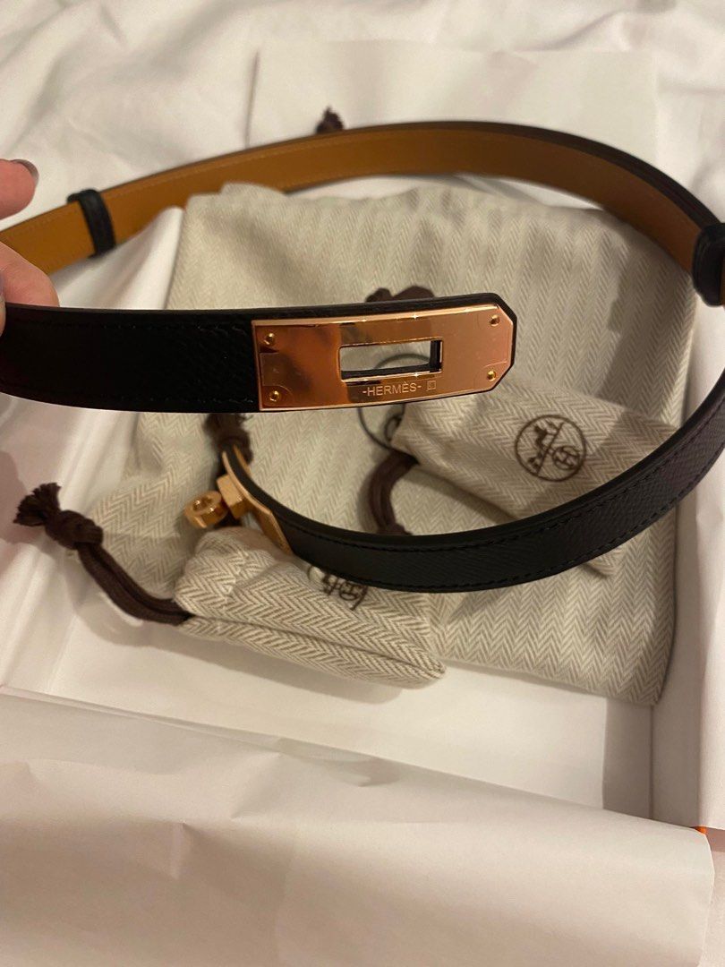Authentic Hermes Kelly Belt Black Ghw Luxury Accessories On Carousell