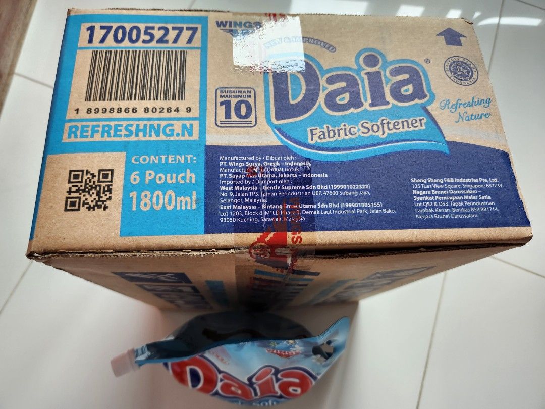 (BNIB) DAIA softener 1800ml x 6 (10.8 litre), Furniture & Home Living, Cleaning & Homecare ...
