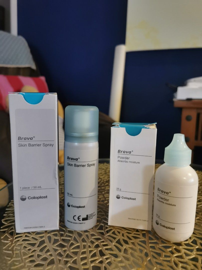 Brava skin barrier spray & Brava powder, Health & Nutrition, Medical ...