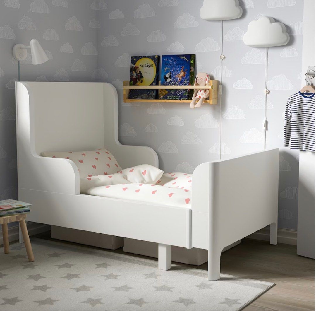 BUSUNGE Extendable bed, white, 80x200 cm, Babies & Kids, Baby Nursery ...