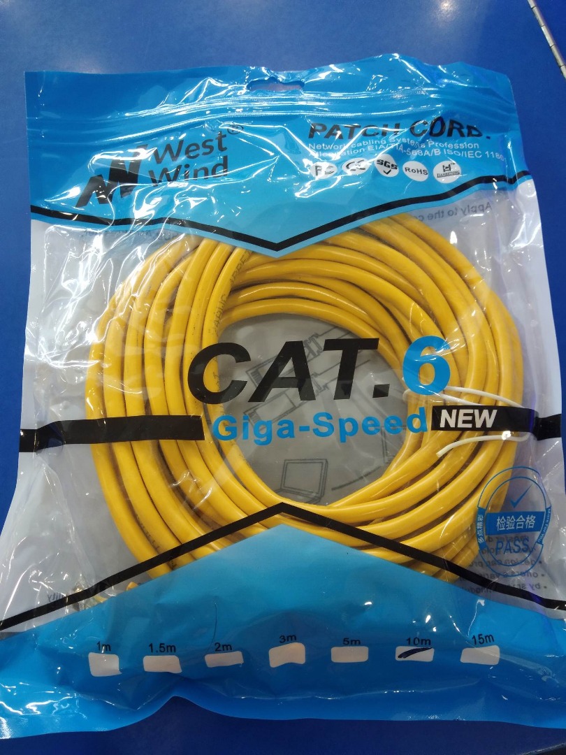 CAT6 UTP LAN Ethernet (10 Meters) 1000 Mbps Gigabit RJ45 Patch Network ...