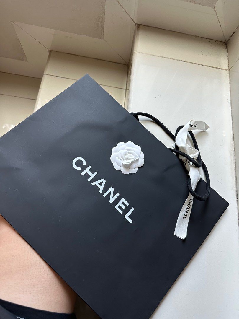 Chanel paper bag full set with Camellia flower and ribbon, Luxury ...