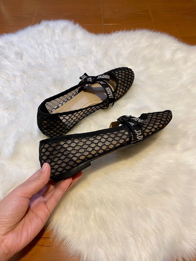 Christian Dior Fishnet Mesh Ballerina Flats, Luxury, Sneakers ...