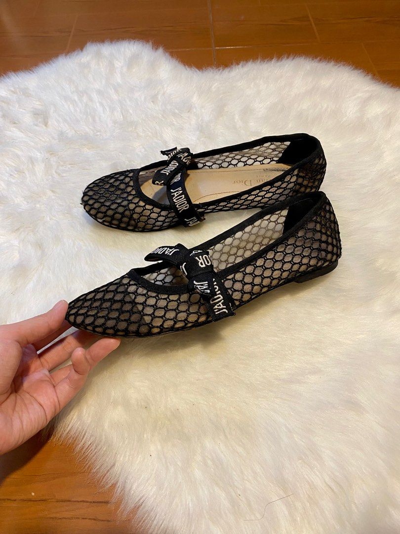 Christian Dior Fishnet Mesh Ballerina Flats, Luxury, Sneakers ...
