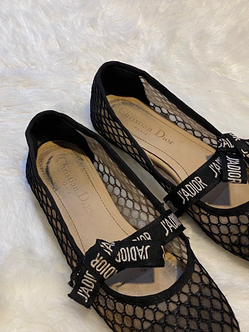 Christian Dior Fishnet Mesh Ballerina Flats, Luxury, Sneakers ...