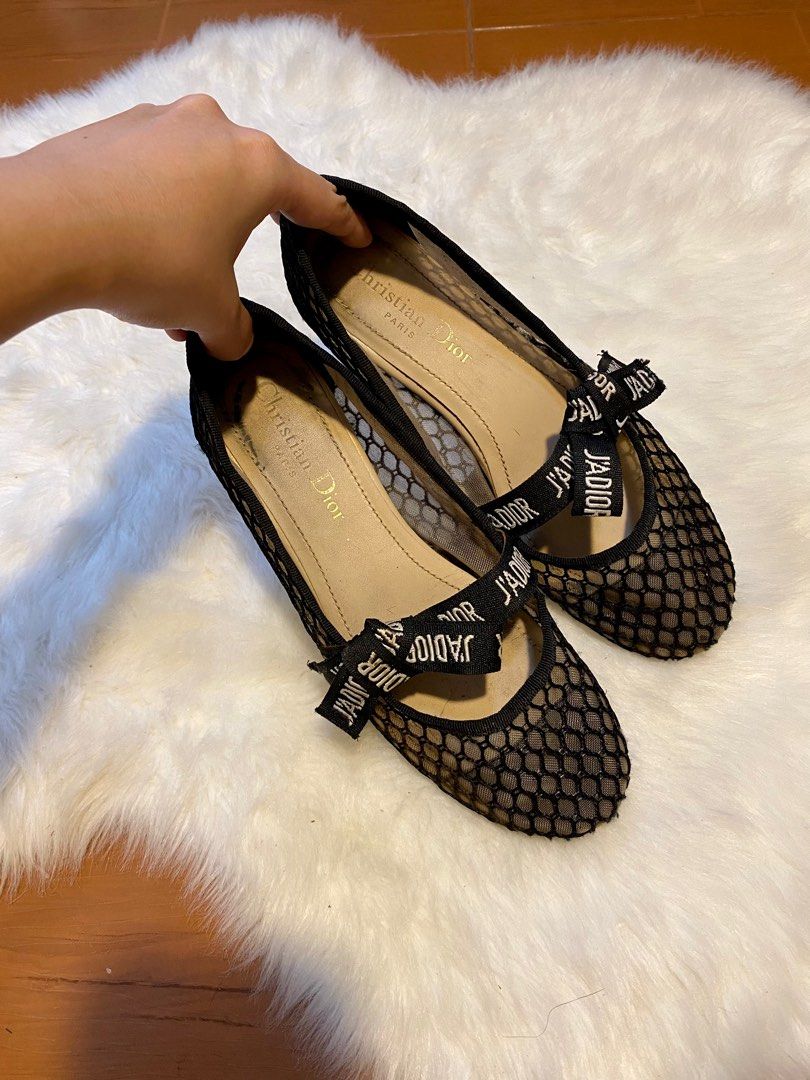 Christian Dior Fishnet Mesh Ballerina Flats, Luxury, Sneakers ...