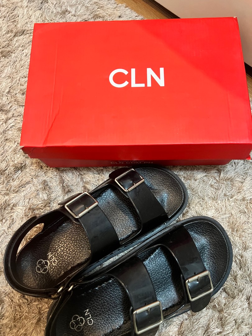 CLN Buckle Sandals in Black, Women's Fashion, Footwear, Flats & Sandals on Carousell
