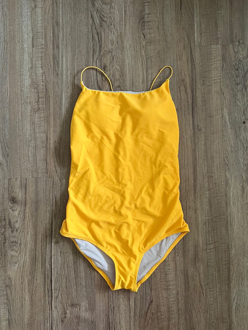 Coco Cabana Yellow One-piece Swimsuit, Women's Fashion, Swimwear ...
