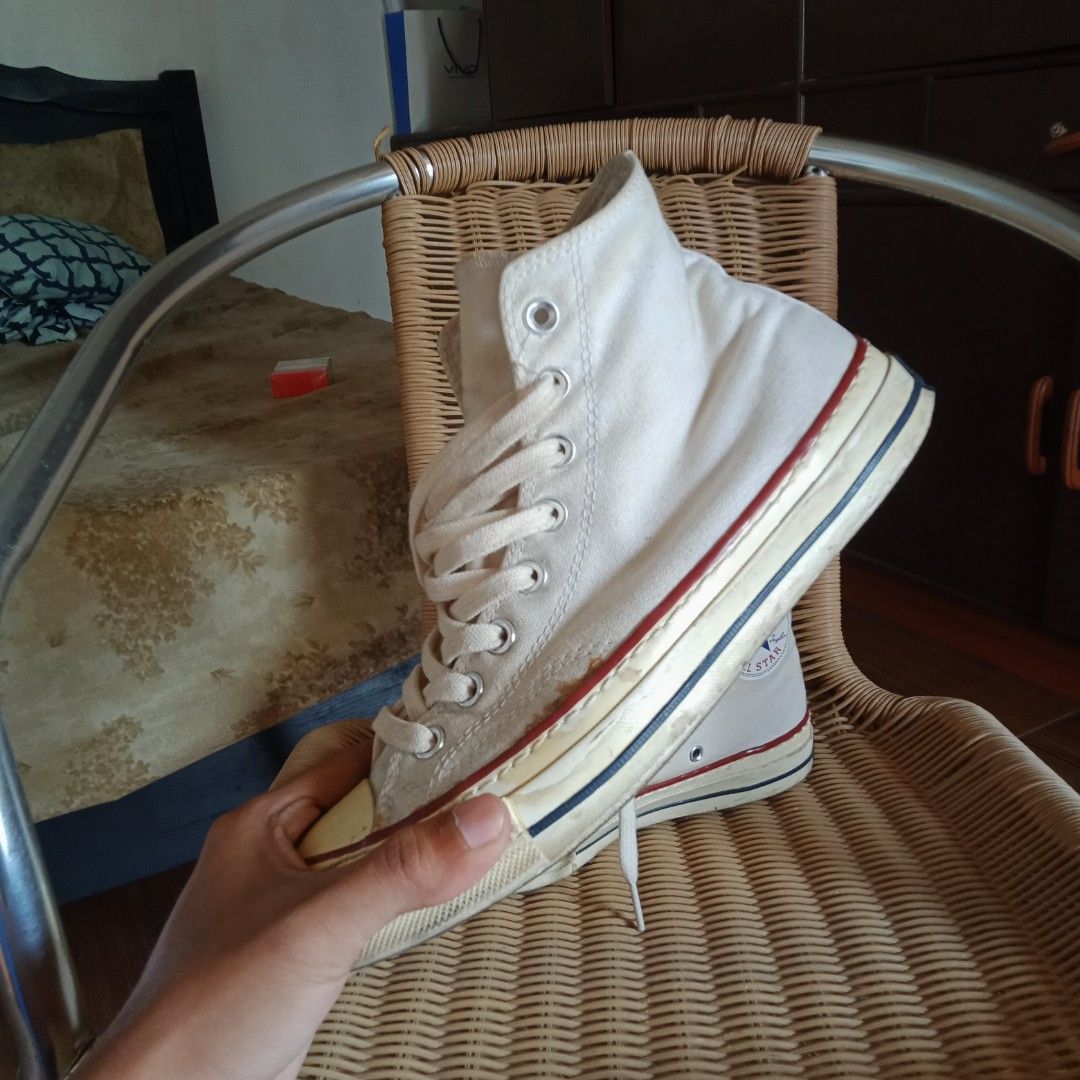 CONVERSE CHUCK TAYLOR HI CUT CREAM WHITE SIZE 8, Men's Fashion, Footwear, Sneakers on Carousell
