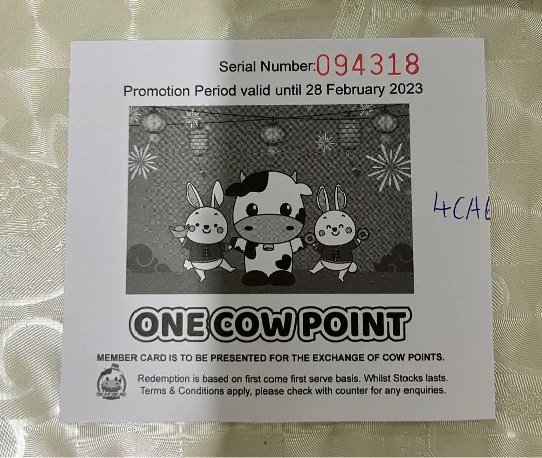 CPCM Cow Points, Hobbies & Toys, Toys & Games on Carousell