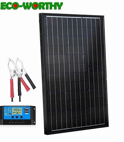 ECOworthy 60w 12V Monocrystalline Solar Powered Cell Panel Solar Panel ...