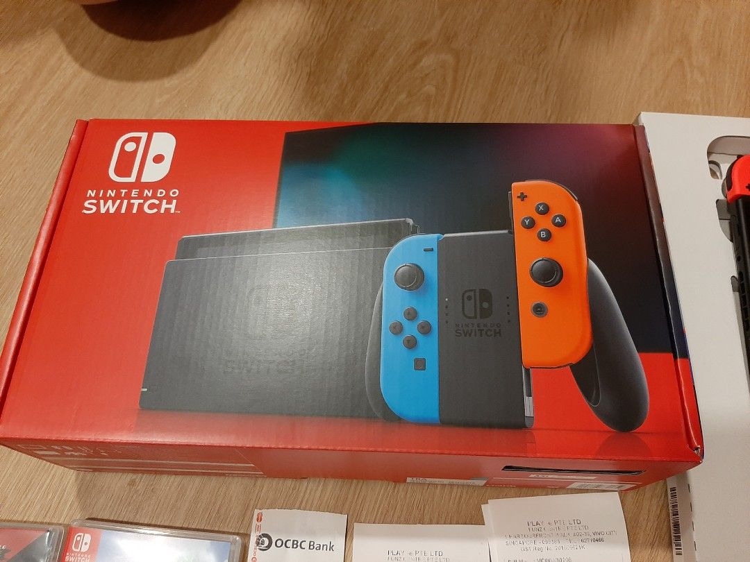 FULL SET NINTENDO SWITCH GEN 2 WITH 3 GAMES, Video Gaming, Video Game ...