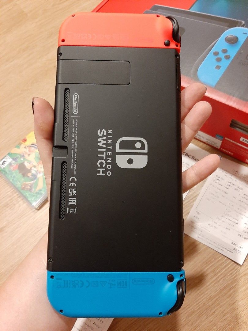 FULL SET NINTENDO SWITCH GEN 2 WITH 3 GAMES, Video Gaming, Video Game ...