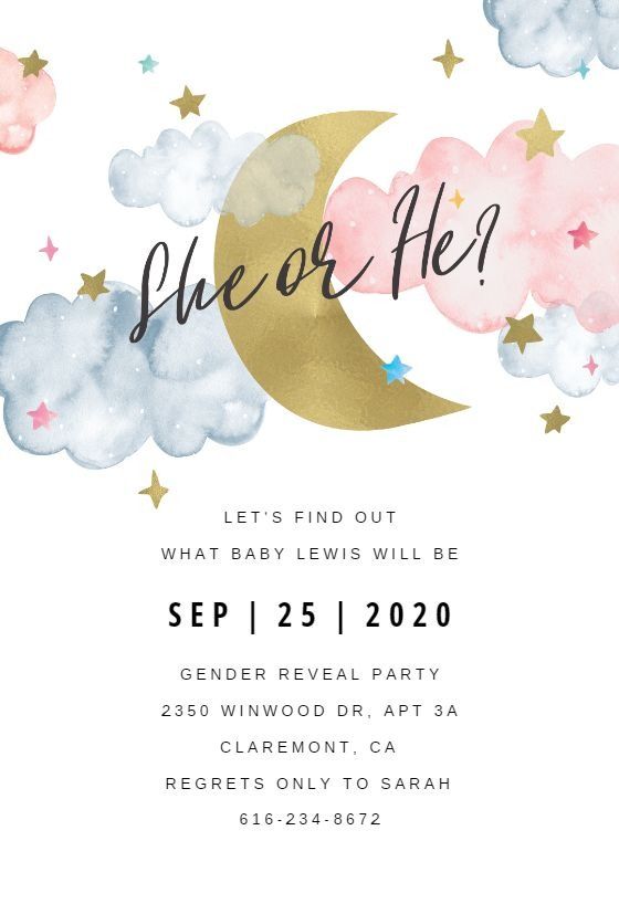 Gender Reveal Party Invitation Card, Hobbies & Toys, Stationery & Craft ...