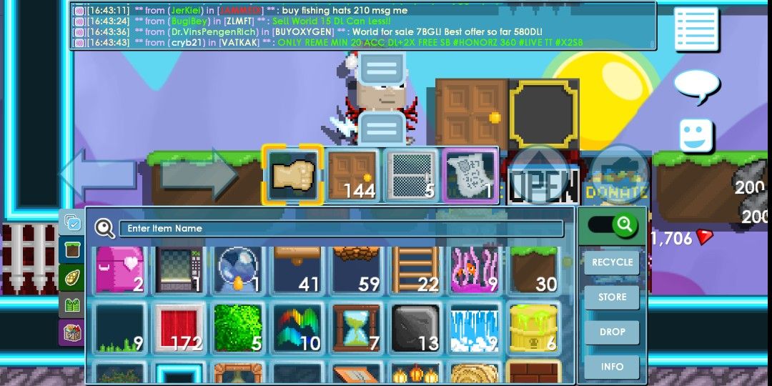 Growtopia Zeus Account + 5 Letter-Worlds, Video Gaming, Video Games ...
