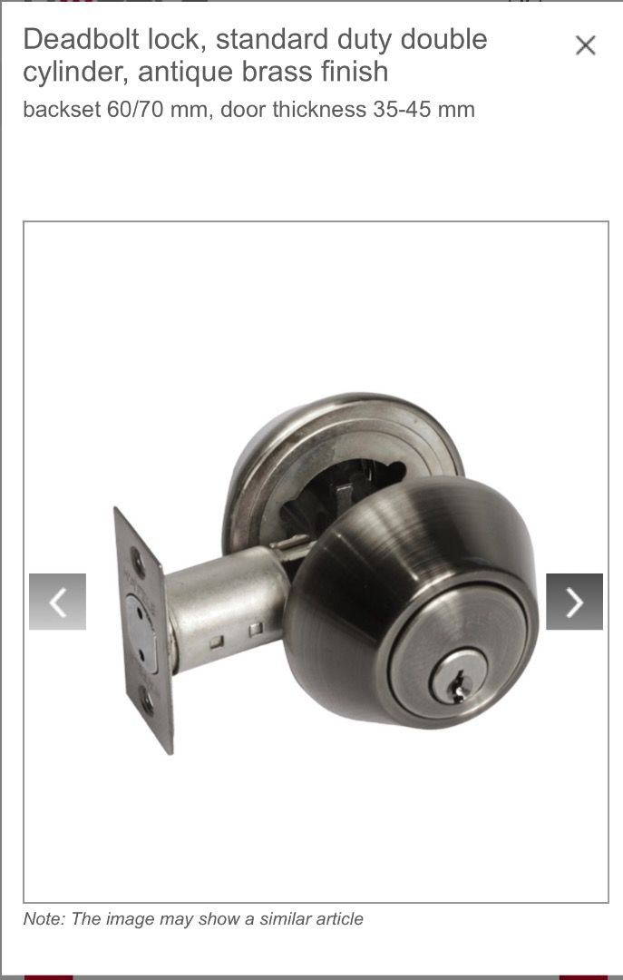 Hafele Cylindrical Deadbolt Knob Lockset - Antique Brass Finish ...