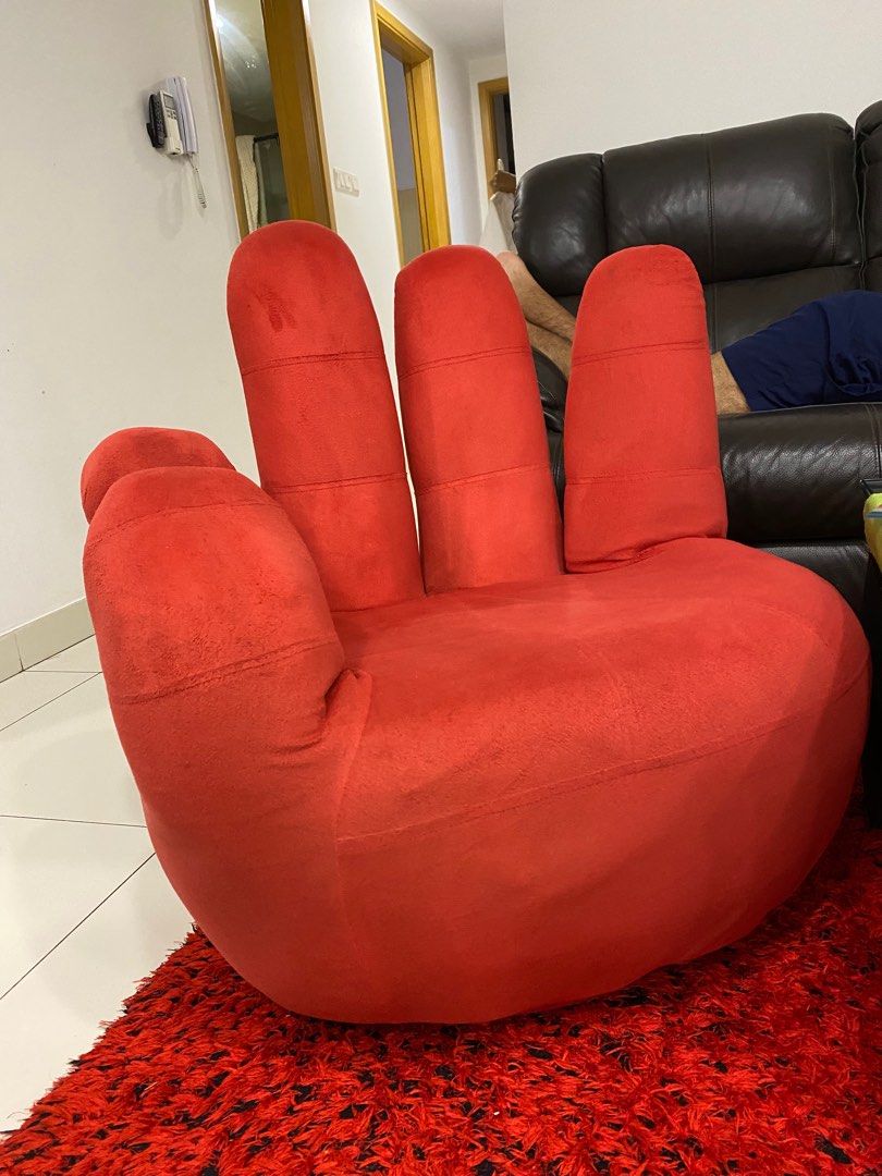Hand shaped sofa, Furniture & Home Living, Furniture, Sofas on Carousell