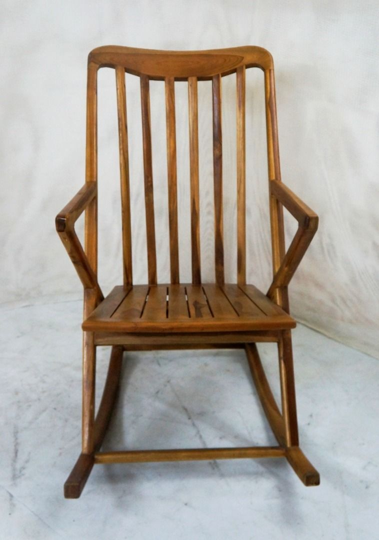 Handcrafted Solid Teak Wood Rocking Chair Furniture, Furniture & Home ...
