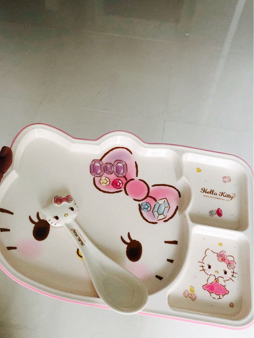 Hello Kitty plate and spoon, Babies & Kids, Nursing & Feeding, Weaning ...