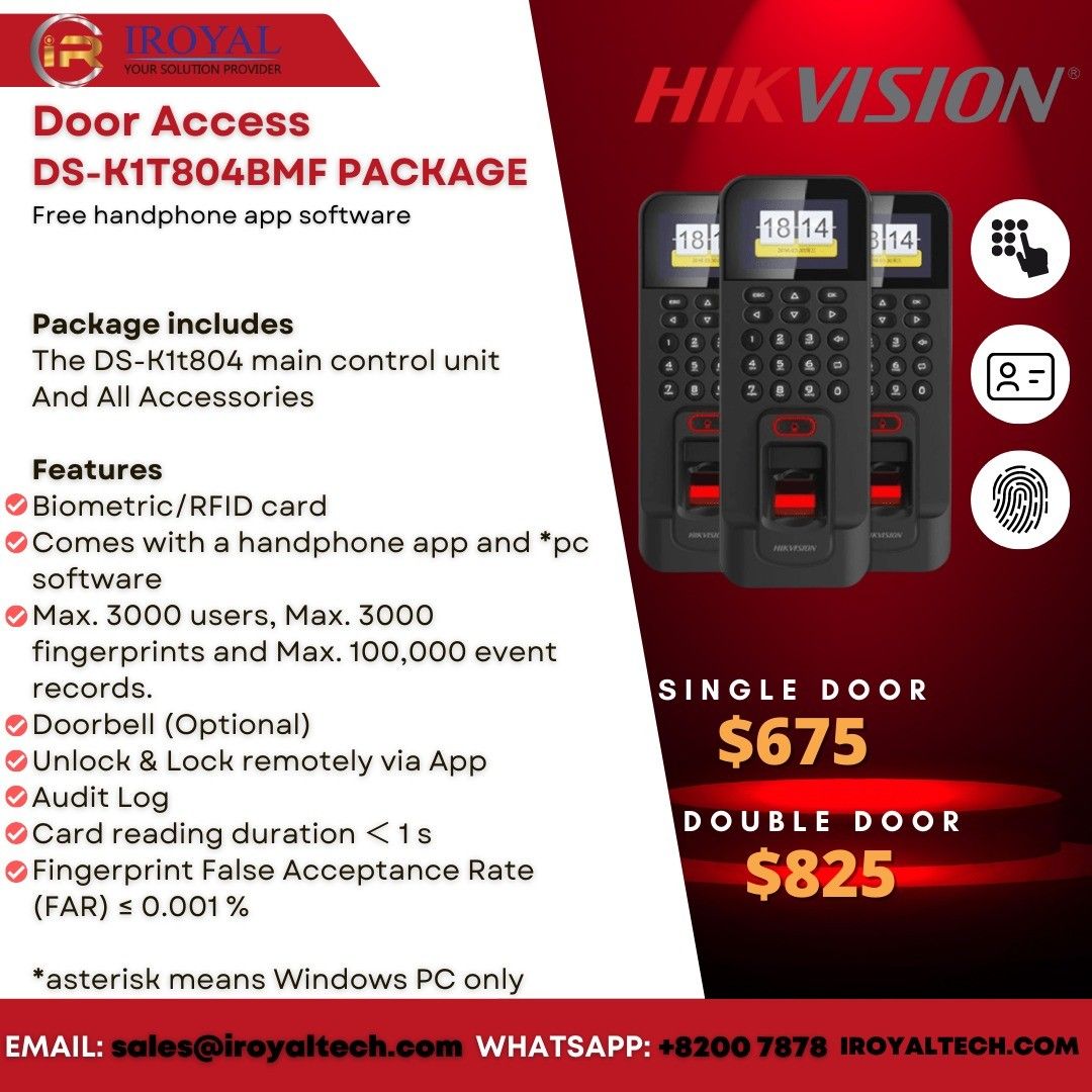 Hikvision Single / Double Door Access Biometric Fingerprint Access ...