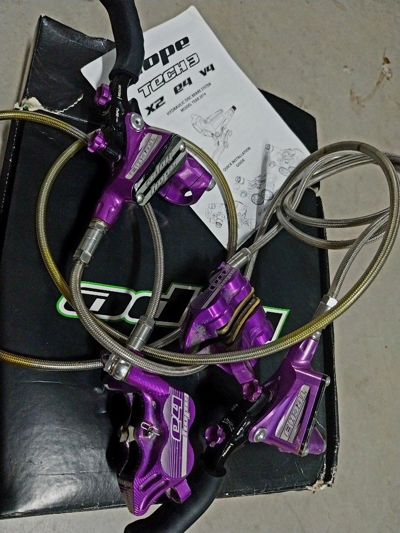 Hope Technology Tech 3 E4 Disc Brake (Purple), Sports Equipment ...