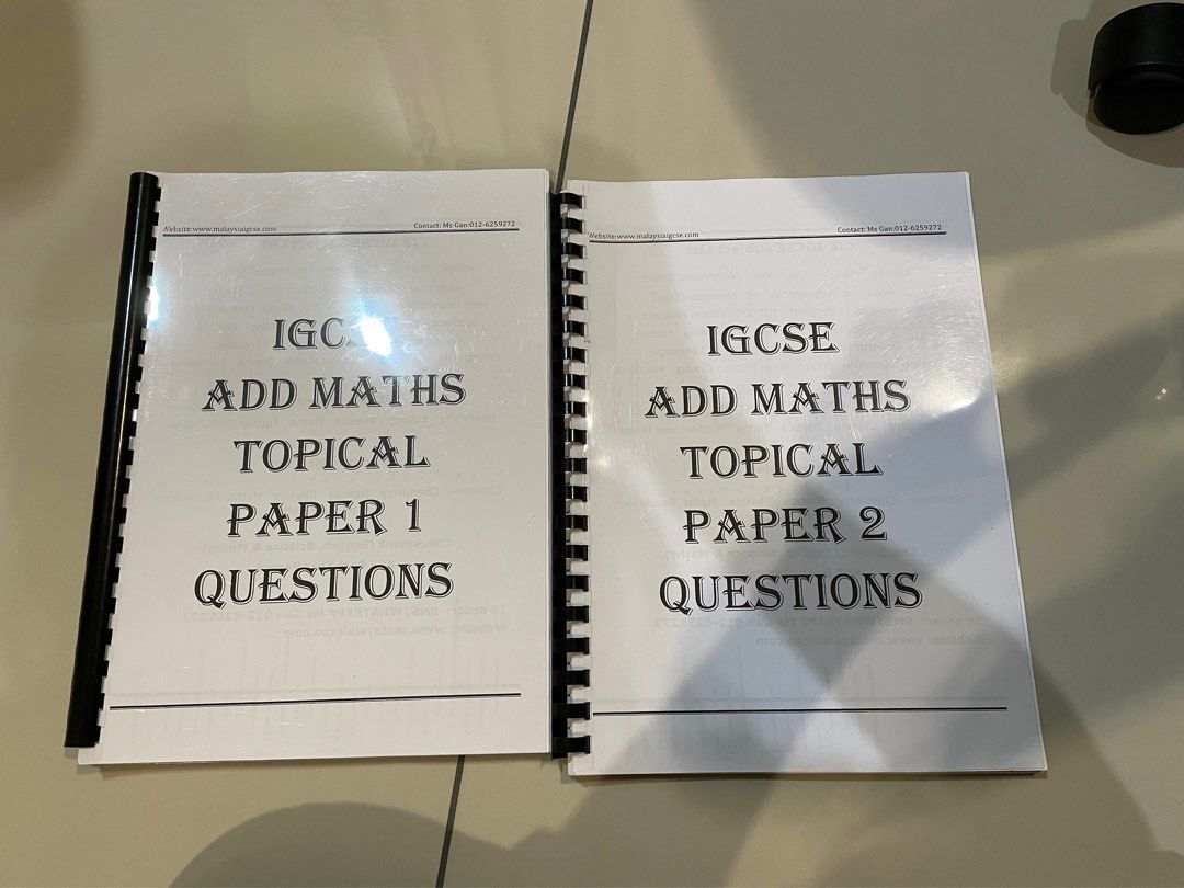 IGCSE ADD MATHS topical paper, Hobbies & Toys, Books & Magazines ...