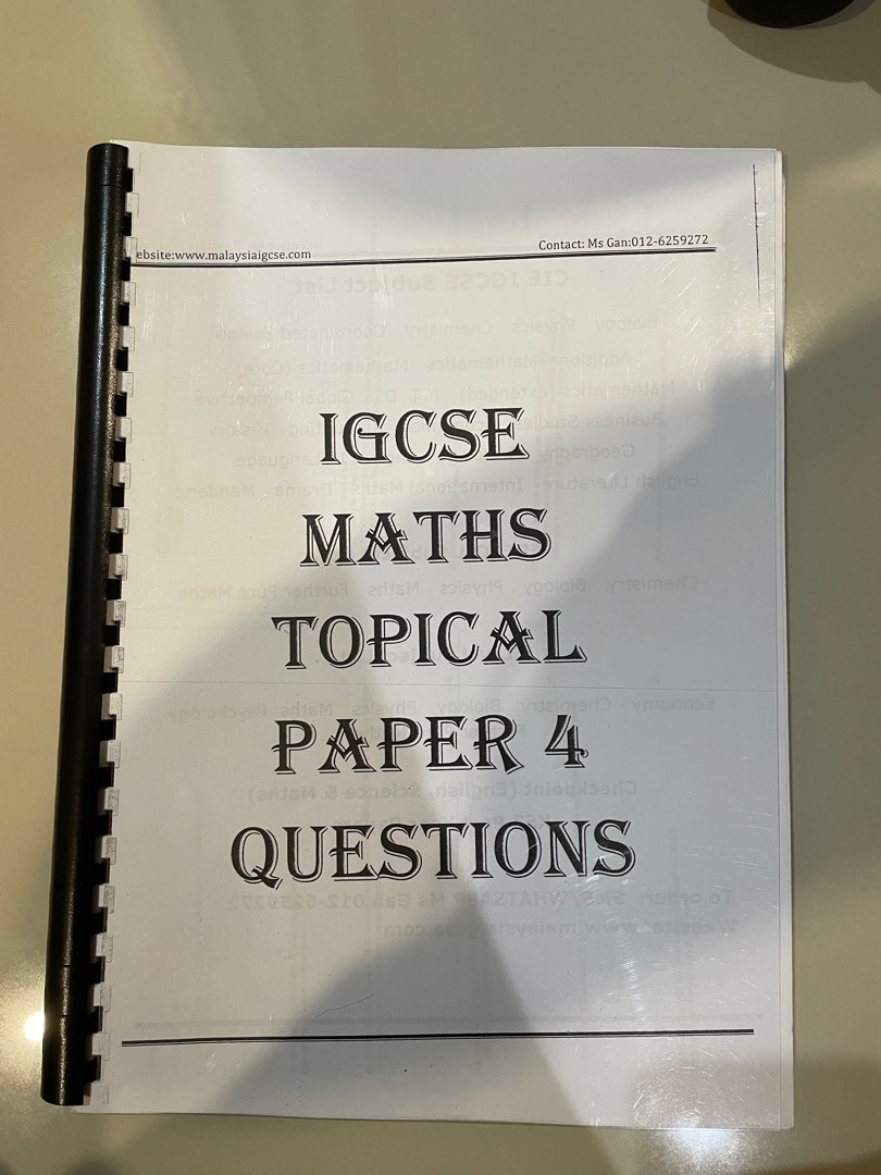IGCSE MATHS topical (Paper 4), Hobbies & Toys, Books & Magazines ...