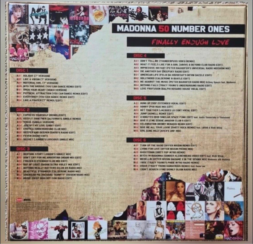 [In Stock] MADONNA Finally Enough Love 50 number #1s 6LP Red & Black ...