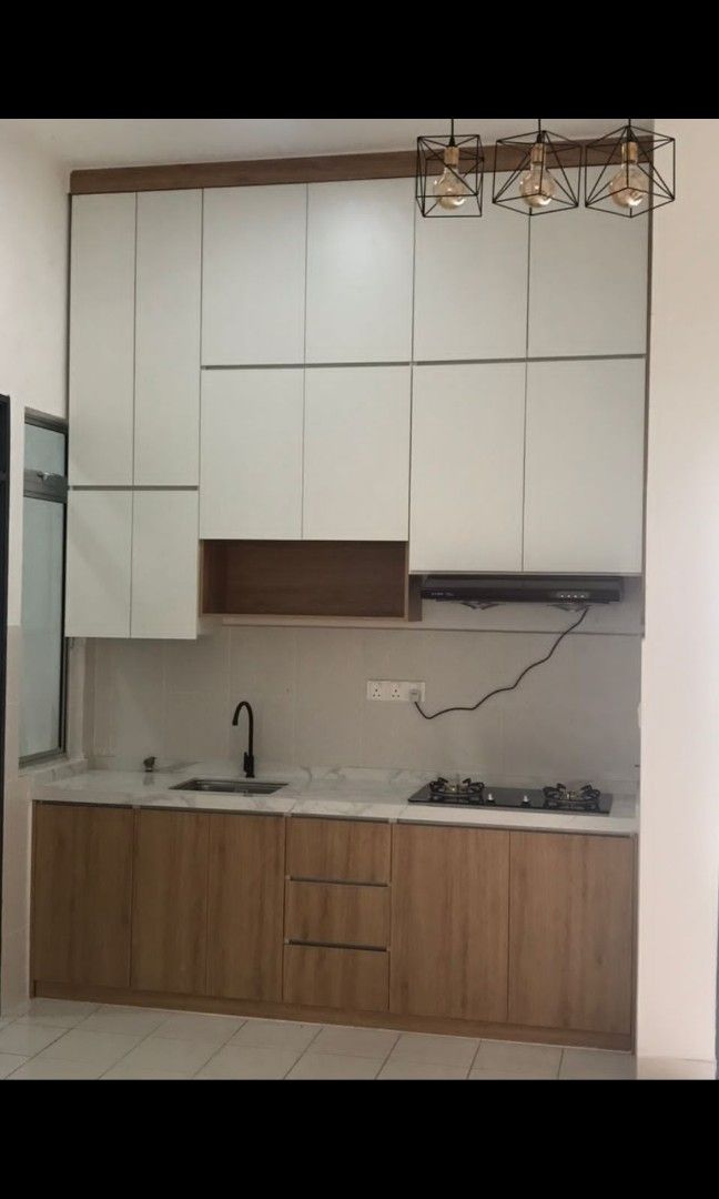 Kabinet Dapur/ Kitchen Cabinet/Melamine/ 4G glass/ Quartz Stone Top, Furniture & Home Living ...