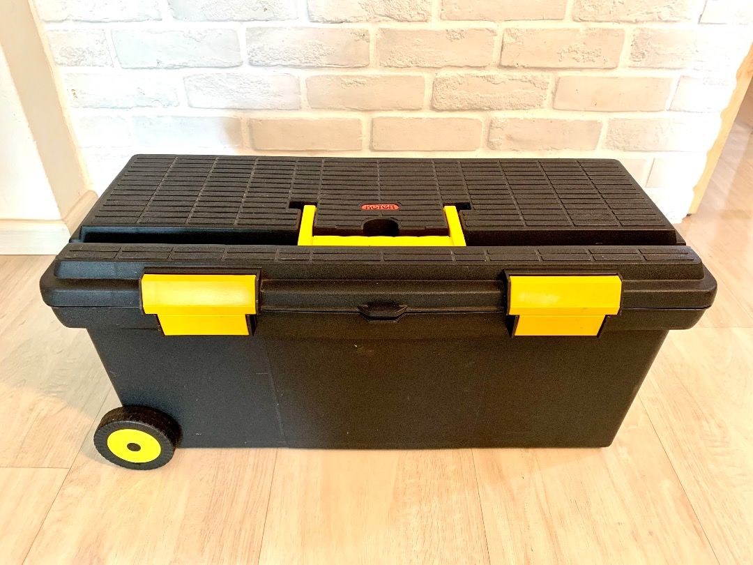 Keter tool box with wheels, Furniture & Home Living, Home Improvement ...
